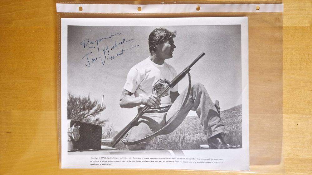 Jan Michael Vincent, Original Autogramm auf Grossfoto in s/w (Gebraucht ...