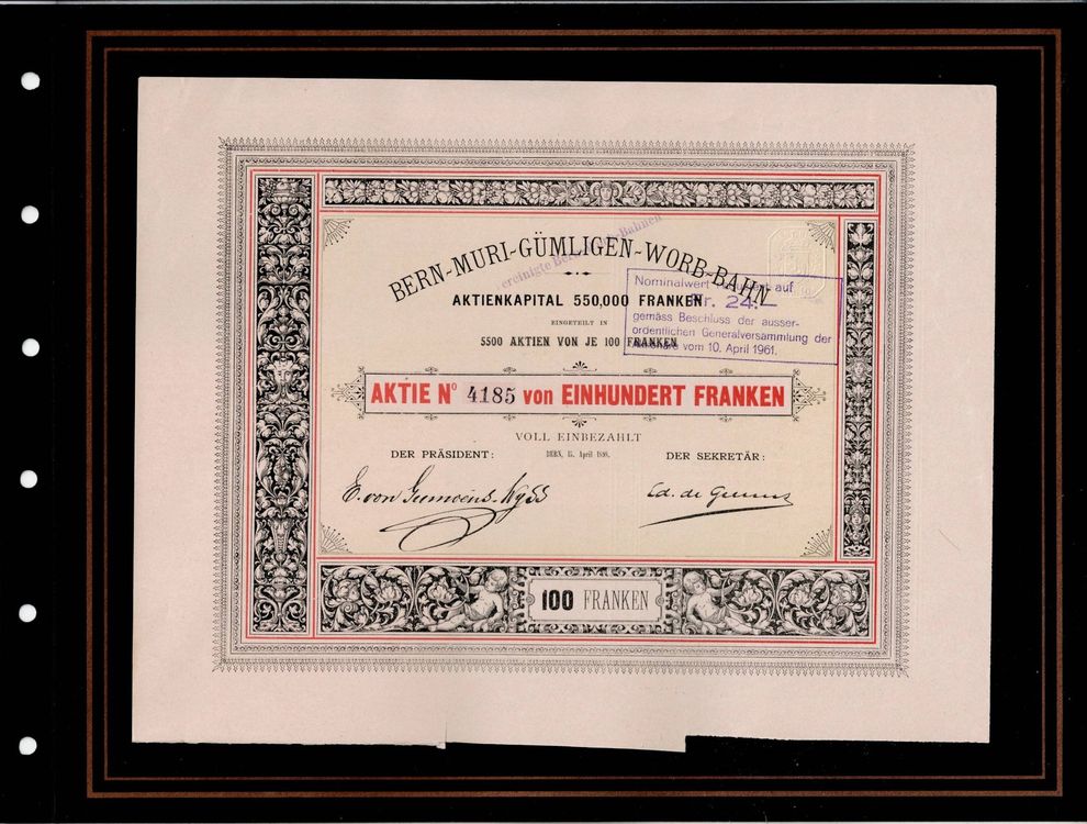 Bern-Muri-Gümligen-Worb-Bahn von 1898 (Gebraucht) in Ittigen für CHF 5 ...