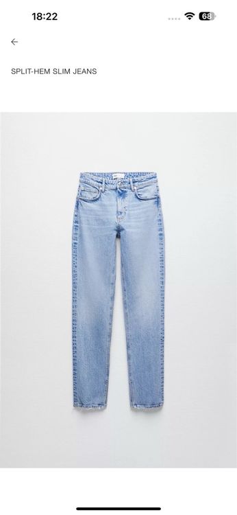 Zara Stylish Split-Hem Slim Fit Jeans, Light Blue Wash | Kaufen auf Ricardo