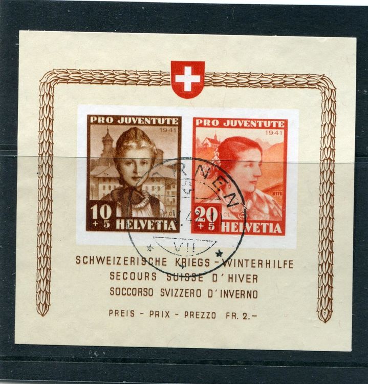 1941 Pj Nr 98 99i Block O Sarnen Kaufen Auf Ricardo