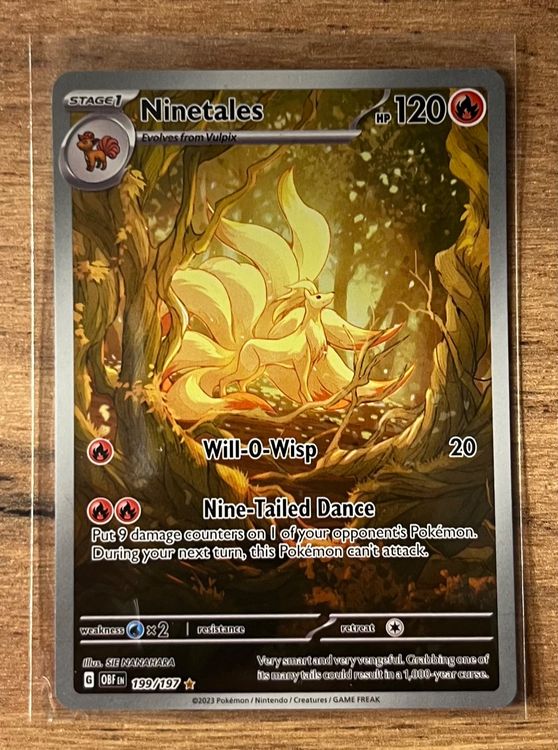 Ninetales 199/197 ILLUSTRATION RARE Pokemon Obsidian Flames (Neu ...