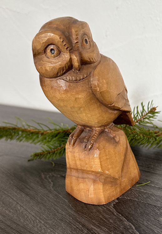 Hans Huggler Eule Brienzer Schnitzerei, Holz, 15 cm | Kaufen auf Ricardo