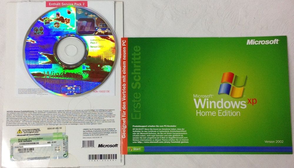 Microsoft Windows XP Home Edition deutsch ServicePack2 OEM (Gebraucht ...
