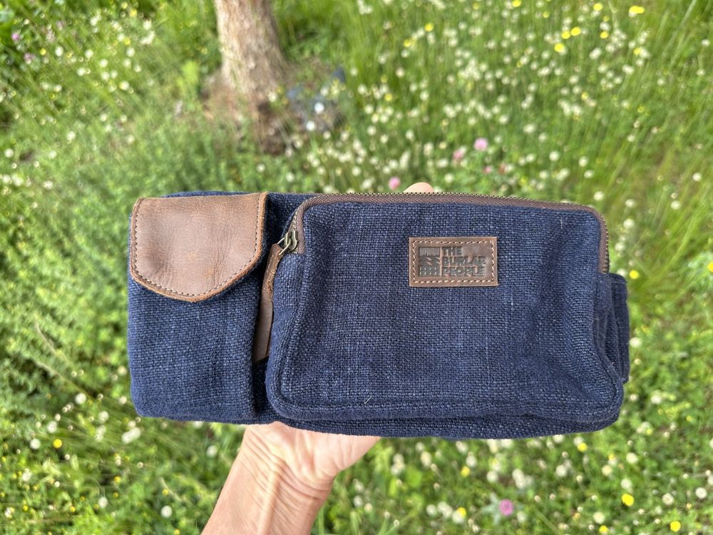 Gürteltasche aus natürlichem Stoff /sac banane coton & cuir (Neu und originalverpackt) in St ...