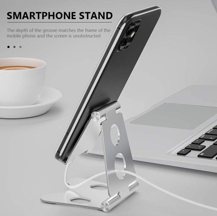 Verstellbarer Smartphone Ständer Halter aus Alu in silber | Kaufen auf ...