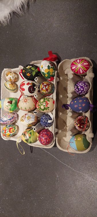 19kunstvolle echte einzigartige Eier Handar. versch.Grössen (Neu ...