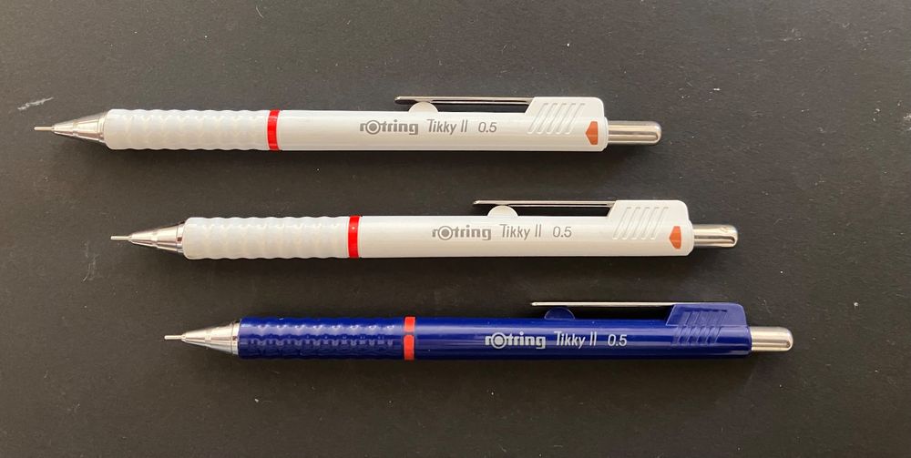 3 Portes-mine * ROTRING * Tilly II * 0.5 mm * +Réserve mines (D ...