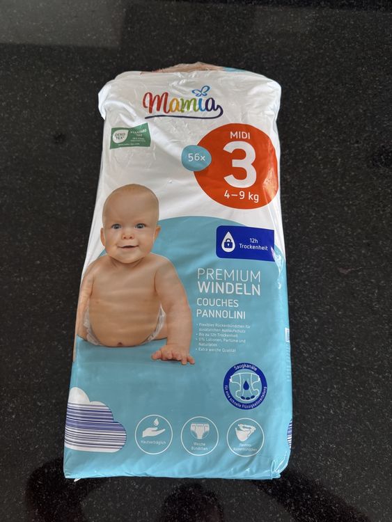 Mamia Premium Windeln Midi Grösse 3 (4-9kg) - 56 Stück (Neu und ...