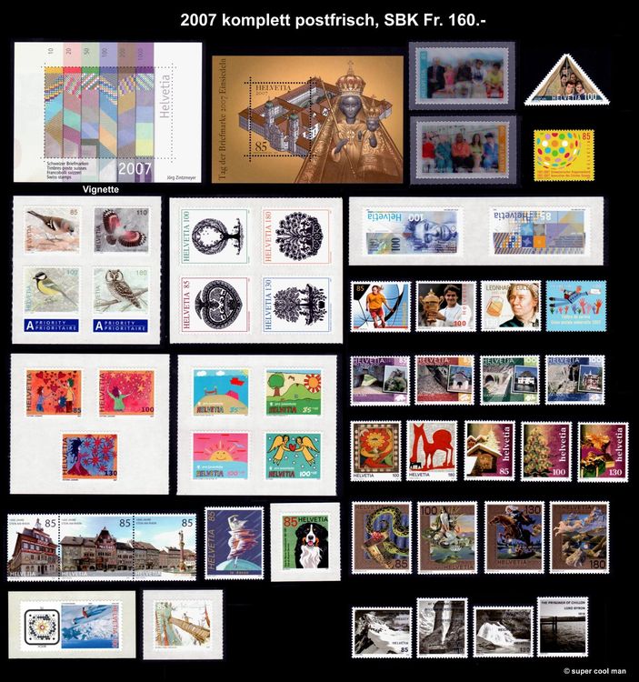 2007 ** Jahrgang komplett postfrisch, Kat. Fr. 160.- (Neu (gemäss Beschreibung)) in Eskisehir ...