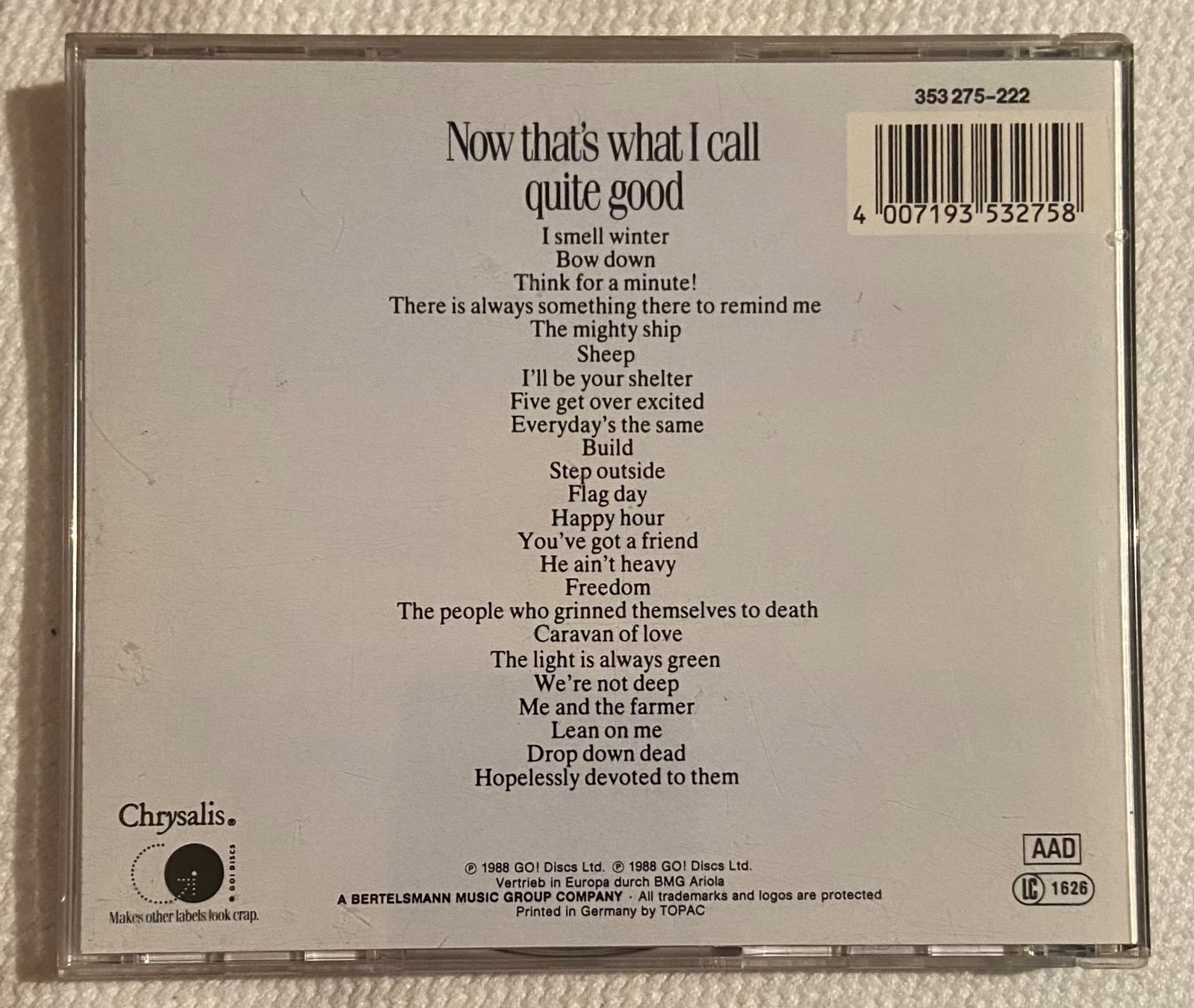 THE HOUSEMARTINS CD Now That's What I Call Quite Good (Gebraucht) in ...