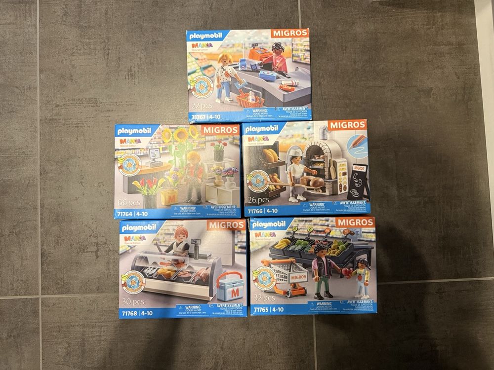 Playmobil die 5 Migros Sets (Neu und originalverpackt) in Montlingen für CHF 130 – mit Lieferung ...