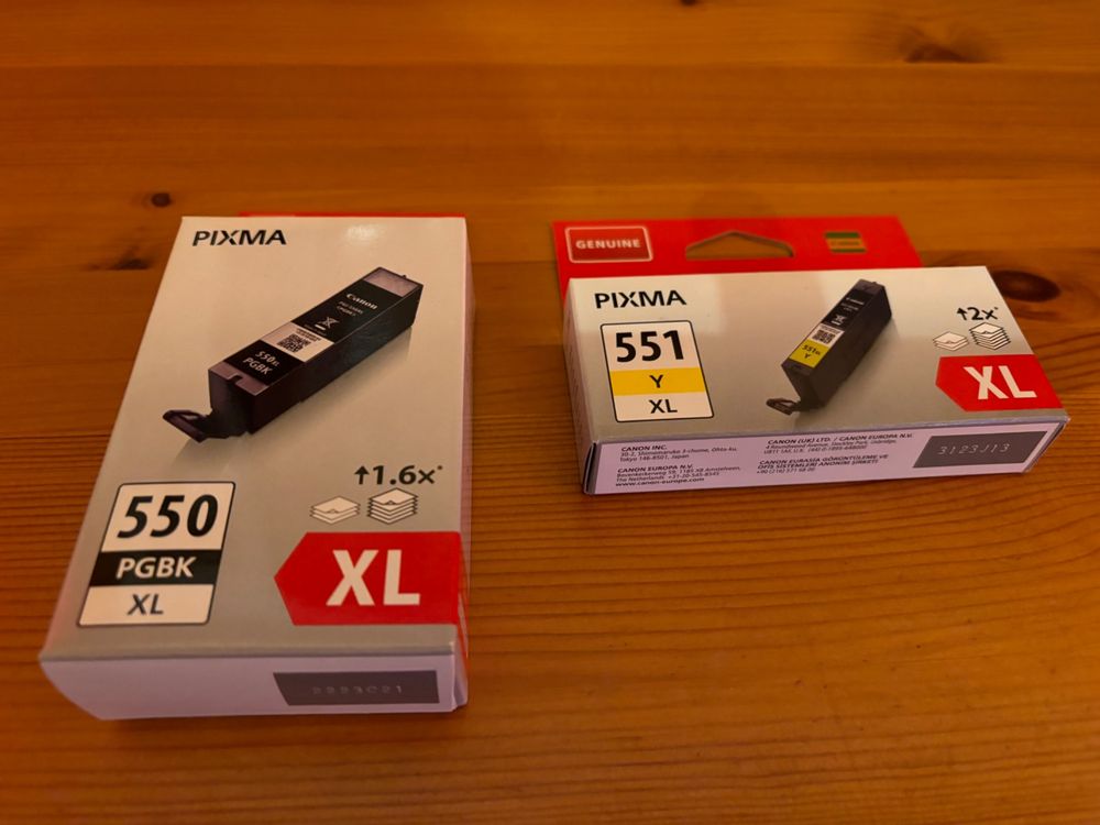 Canon Pixma 550 / 551 XL Tintenpatronen ( Schwarz / Gelb ) (Neu und ...