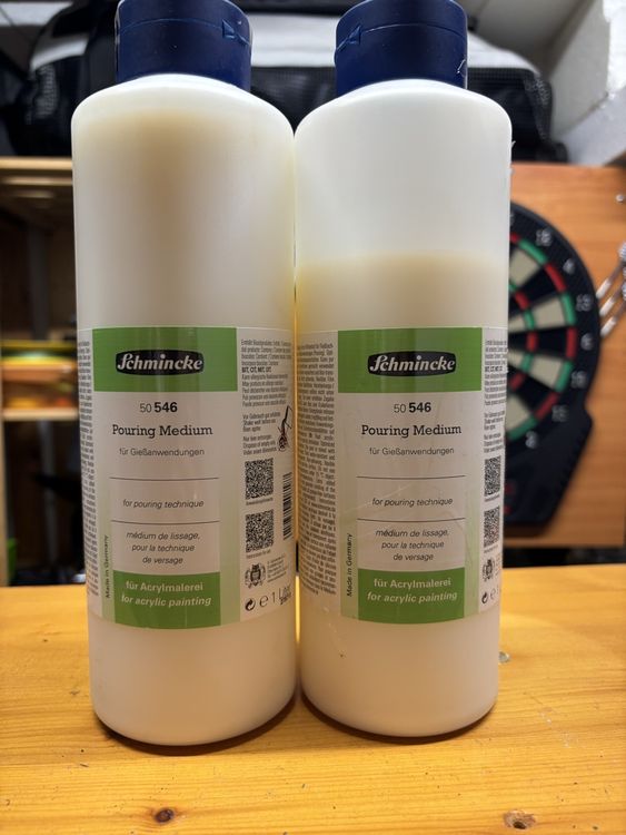 2x Schmincke Pouring Medium 50546, je 1 Liter, Acrylmalerei | Kaufen auf Ricardo