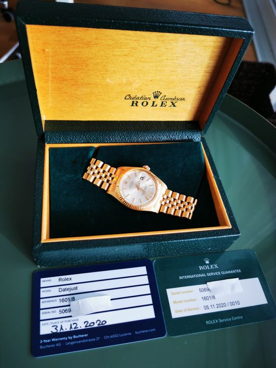 Rolex Datejust 1601/8 | 36mm | 18k Gold | CPO Box & Papier (Gebraucht ...