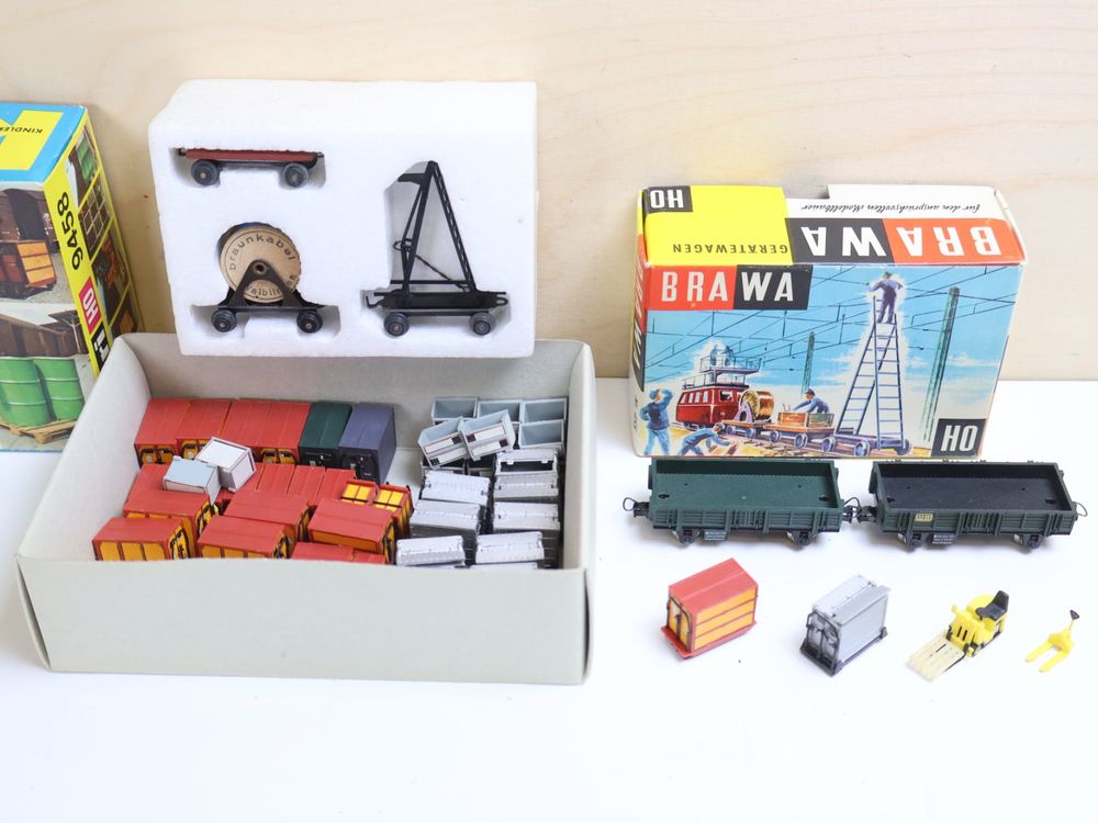 BRAWA Oberleitungswagen Set + Jouef Rollwagen + Kibri Set H0 (Gebraucht ...