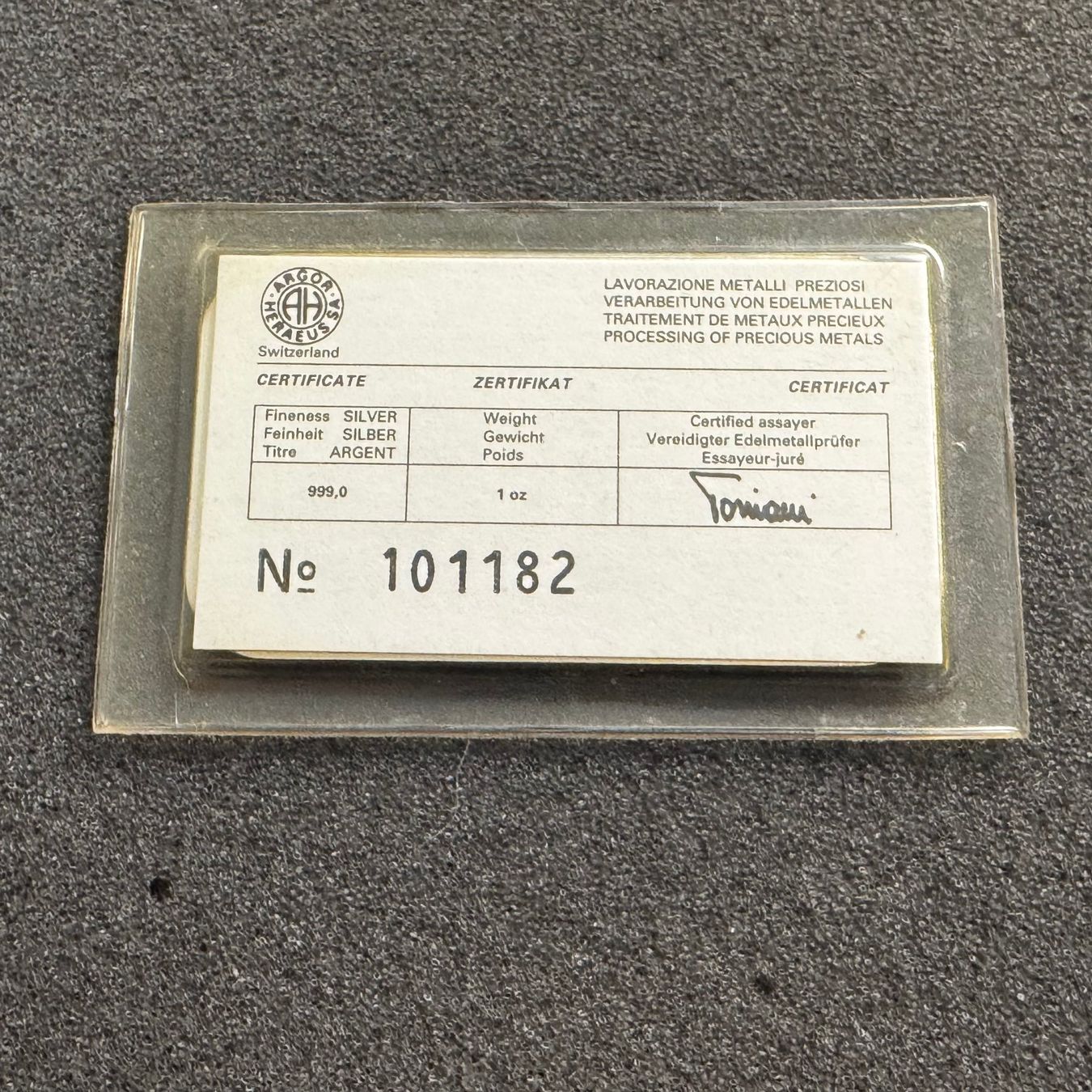 1 Unze Silber Barren philswiss (Gebraucht) in Reitnau für CHF 50 – mit ...