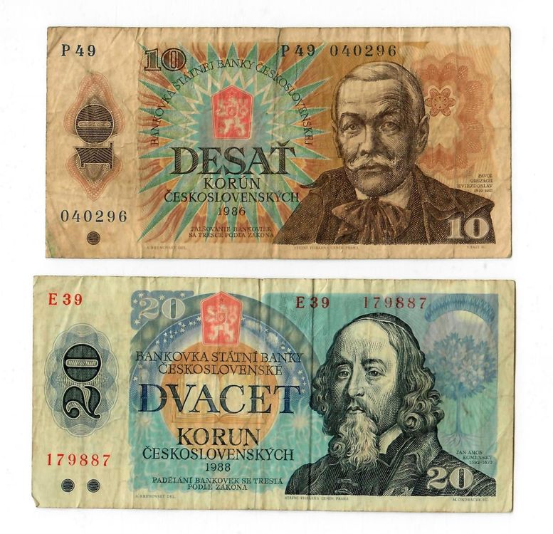 Banknoten Tschechoslowakei, 10+20 Korun (Gebraucht) in Landquart für ...
