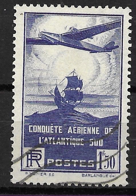 Frankreich 1936: Flugzeug Latécoère 300 über Schiff im Ozean (Gebraucht ...
