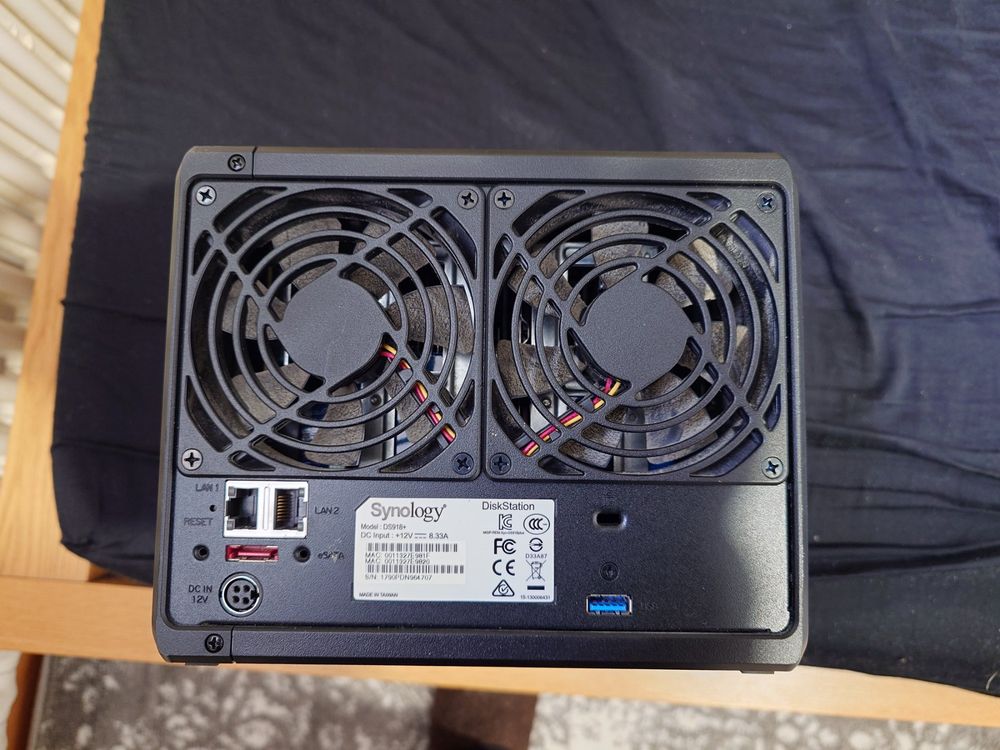 Synology DS918+ NAS – Komplettsystem mit SSD‑Cache, 16GB RAM (Gebraucht ...