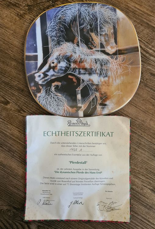 Sammelteller Rosenthal Hans Erni, Zertifikat | Kaufen auf Ricardo