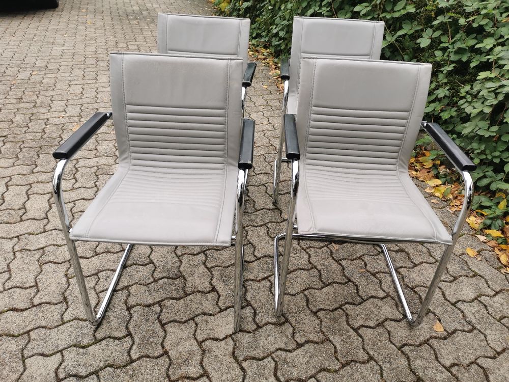 4 Freischwinger leder Art Collection by W. Knoll | Kaufen auf Ricardo