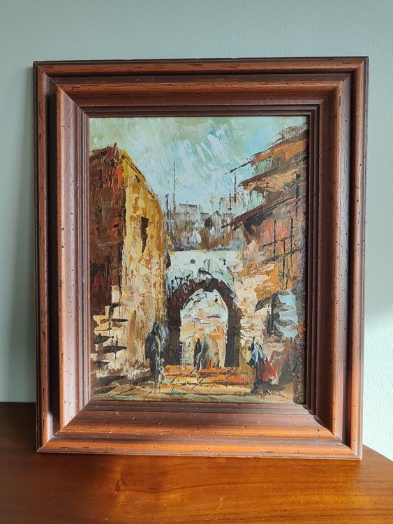 Petit tableau orientaliste rue animée XXe hst peinture nord (Gebraucht) in Tramelan für CHF 50 ...