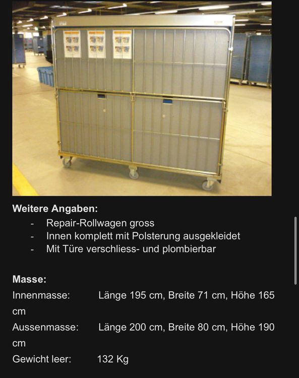 Rollwagen gepolstert, abschliessbar (Gebraucht) in Egerkingen für CHF ...