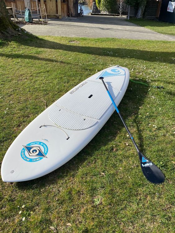 SUP hardboard Bic sport + Paddel Laird pro comp (Gebraucht) in Gunten für CHF 130 – nur Abholung ...