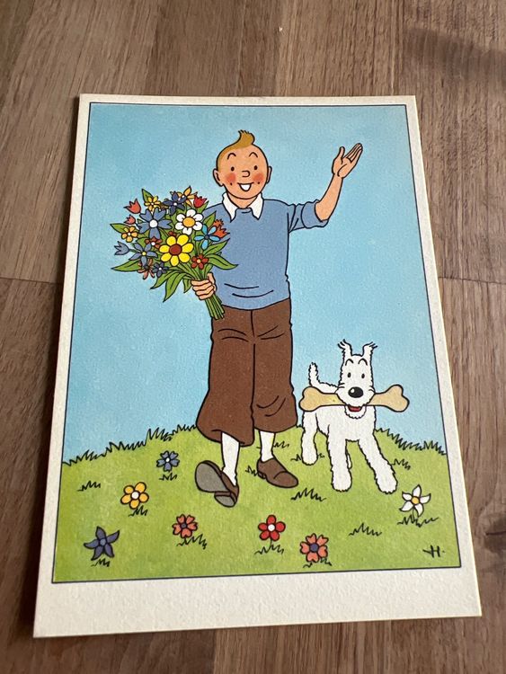 Tim der pfiffige Reporter und Struppi Tintin Carte Postale (Gebraucht ...