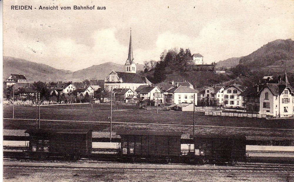 Reiden (Luz.) Ortsansicht vom Bahnhof aus. 1925 (Gebraucht) in ...