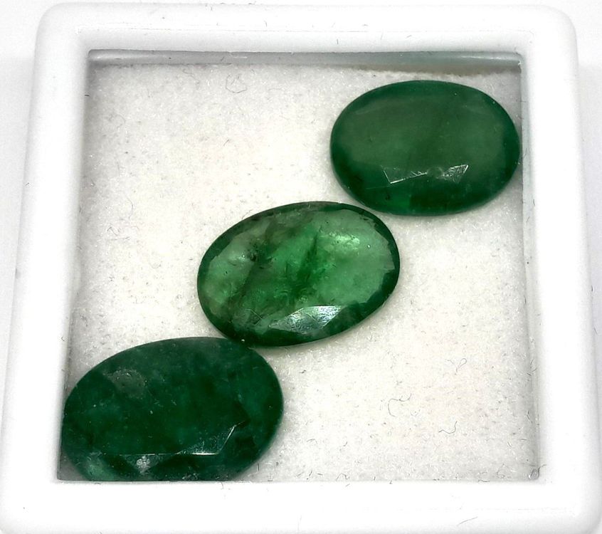 Promo - 3x émeraudes Zambie 20.04 ct - CERTIFICAT 1'200.- Fr (Neuf ...