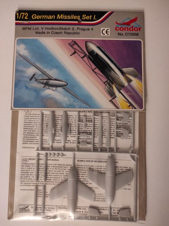 Deutsche Flugkörper Set I, WWII, Bausatz von Condor 1/72 (Neu und ...