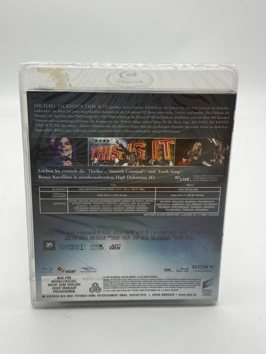 Michael Jackson Blu-ray This Is It 3D – Neu OVP FSK6 (Neu und ...
