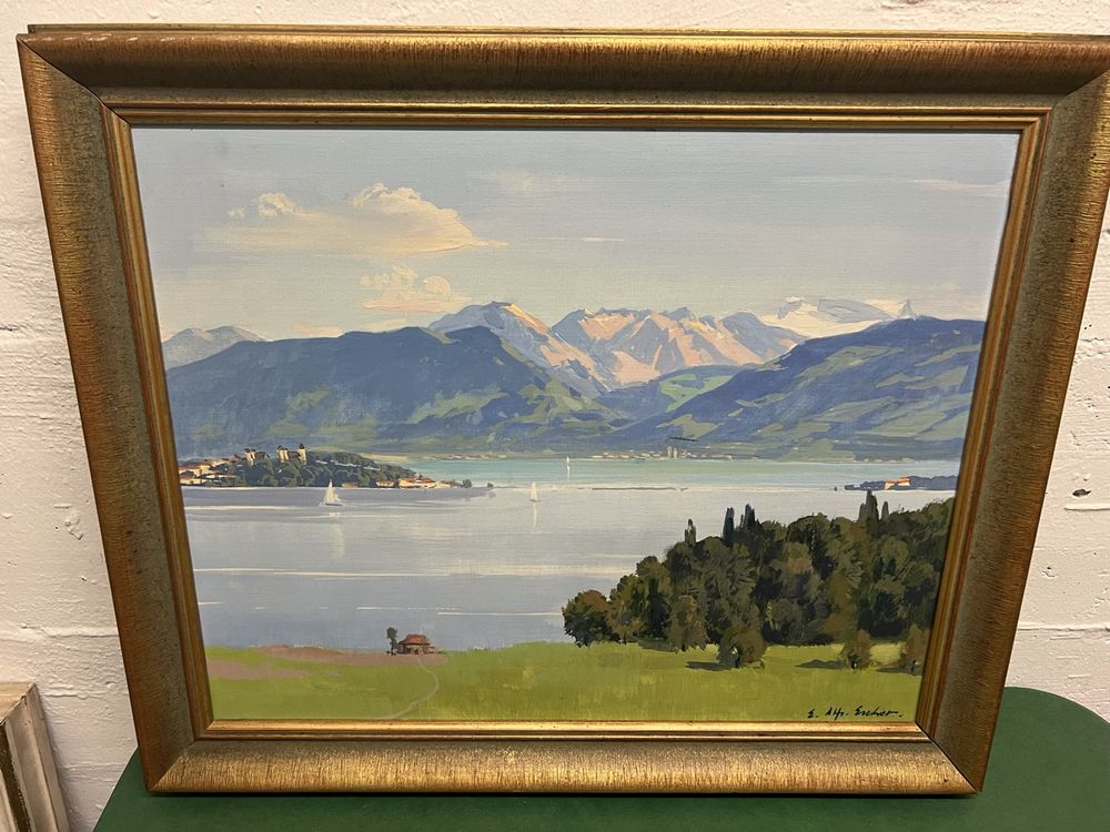 Gemälde Schweizer Landschaft | Kaufen auf Ricardo