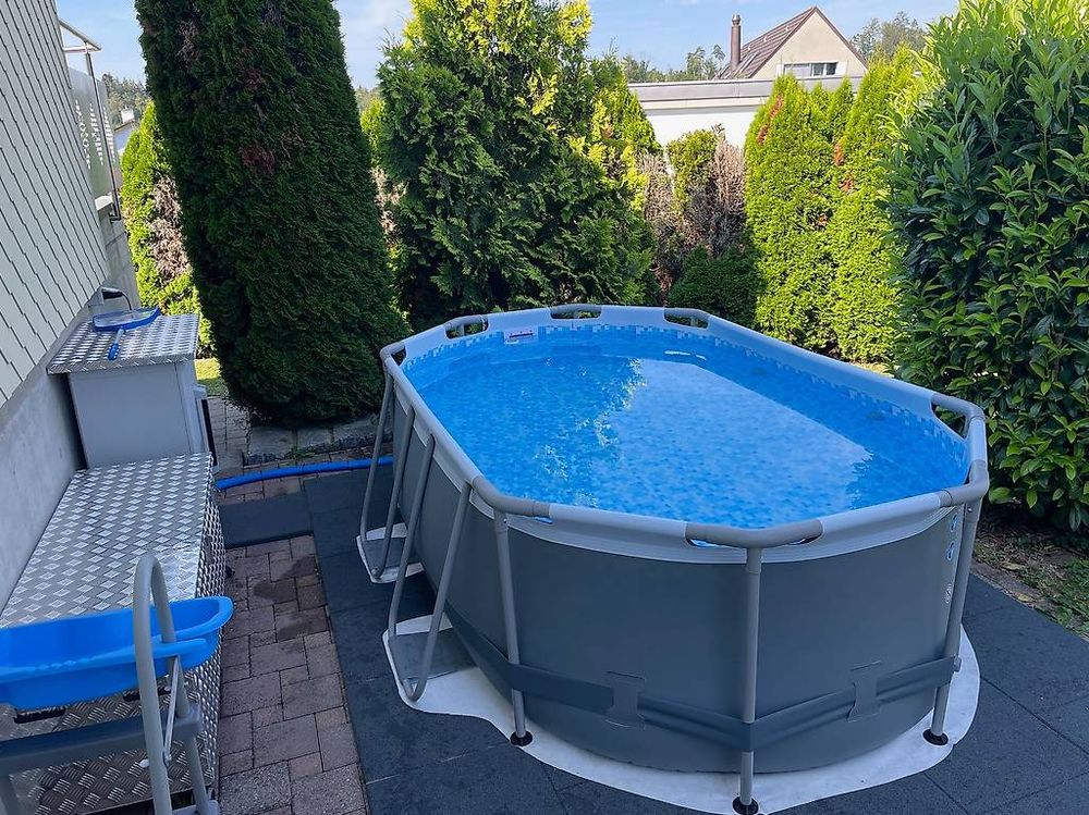 Bestway Frame Pool Oval 305 x 200 x 84 mit viel Zubehör | Kaufen auf ...
