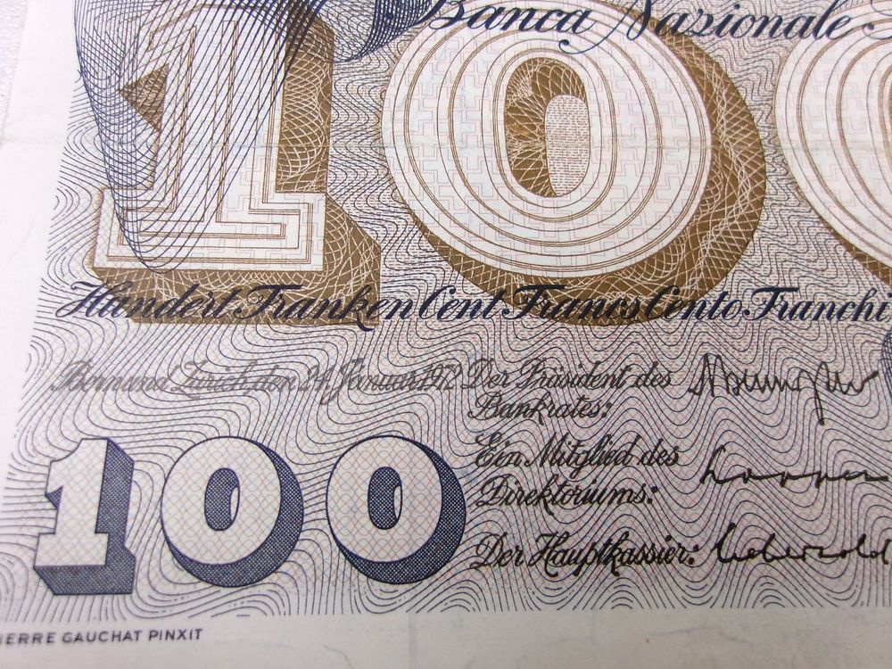 Alte 100 Frankennote 1972 wenig gebraucht (Neu (gemäss Beschreibung ...