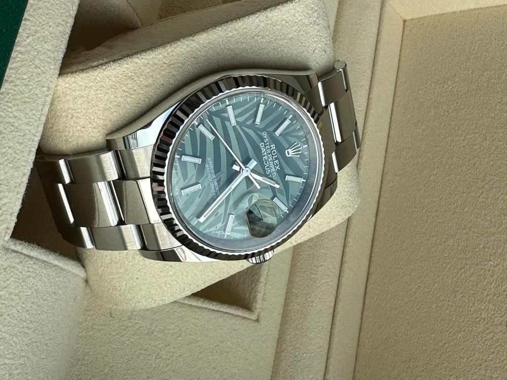 Rolex Datejust 36 2022 Rolex Palm Motif Dial Full Set | Kaufen auf Ricardo