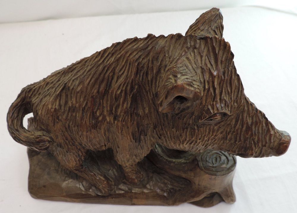 Wildschwein aus Holz, Schnitzertei | Kaufen auf Ricardo