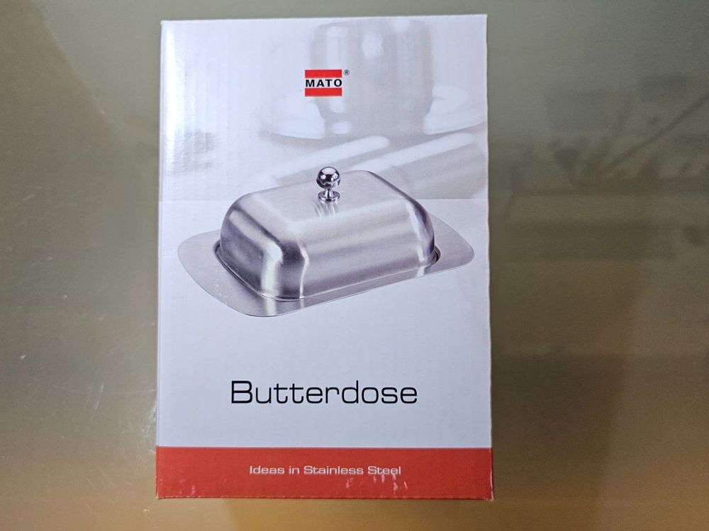 Edle Butterdose Edelstahl Mato für 250g (Neu und originalverpackt) in ...