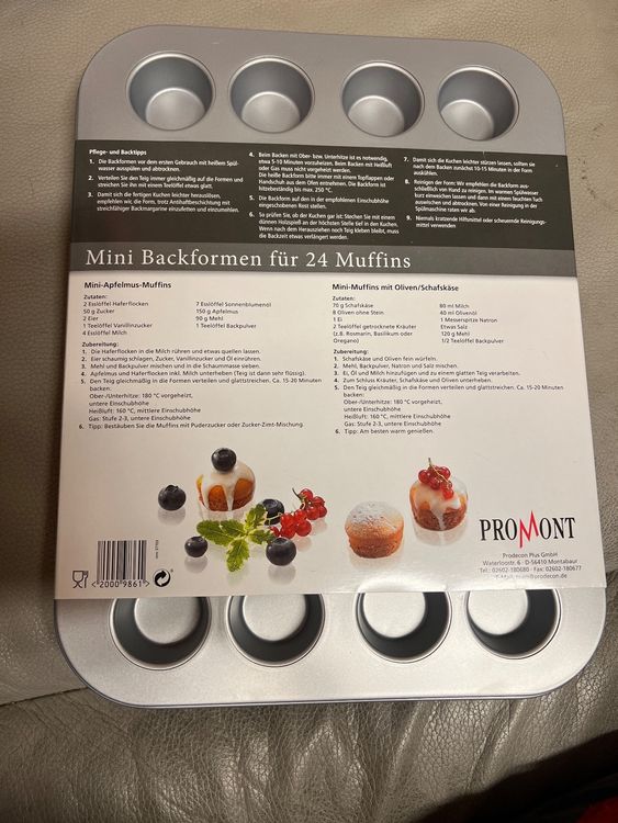 Mini Backformen für 24 Muffins Promont (m) (Neu und originalverpackt ...