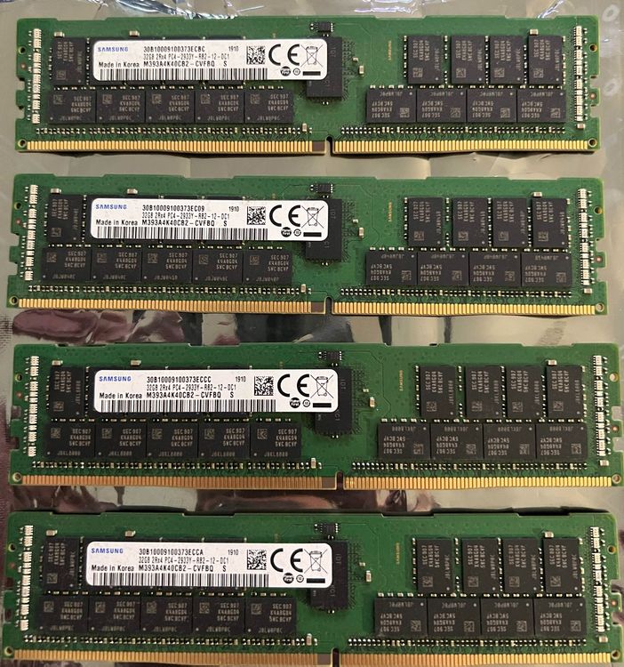Samsung 128GB 4x32GB 2933 DDR4-2933Mhz ECC RDIMM (Gebraucht) in ...