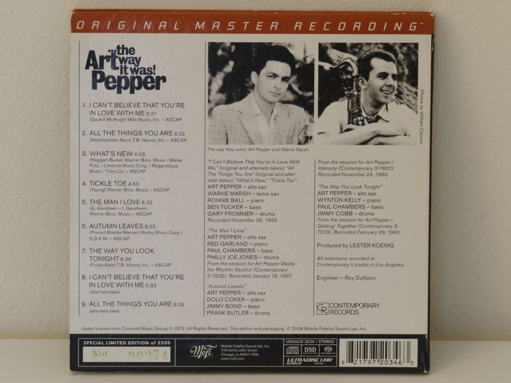 Original Master Recording SACD - Art Pepper - Lim. Edition | Kaufen auf ...