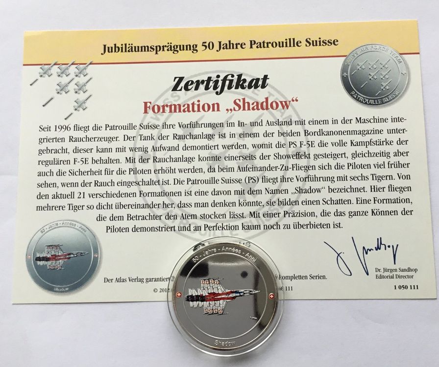 Formation SHADOW - Patrouille Suisse - Medaille | Kaufen auf Ricardo Formation SHADOW - Patrouille Suisse - Medaille | Kaufen auf Ricardo