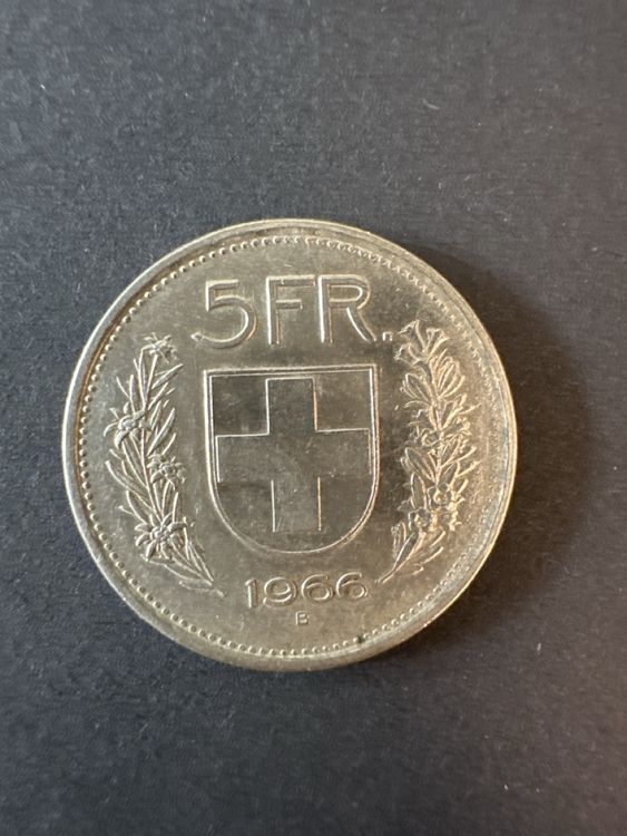 5 Fr. Schweiz 1966-B Silber (Gebraucht) in Neuhausen für CHF 10 – mit Lieferung auf Ricardo kaufen