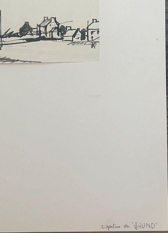 Hans Ruedi Subler - Häuser Szene Filzstift Zeichnung (Gebraucht) in ...