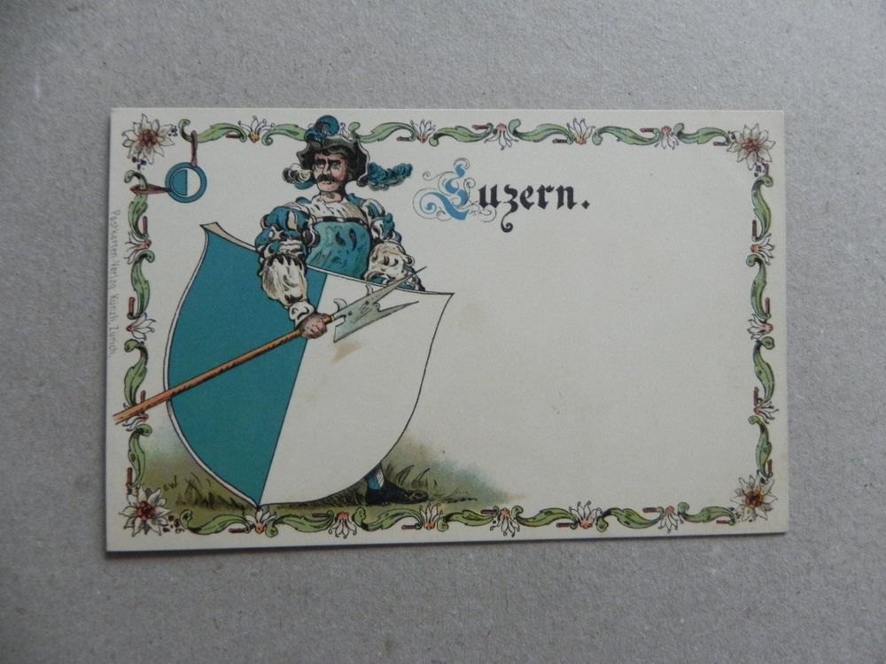 Karte Luzern LU Wappen Helebarde 1900 (Gebraucht) in Siebnen für CHF 22 – mit Lieferung auf ...