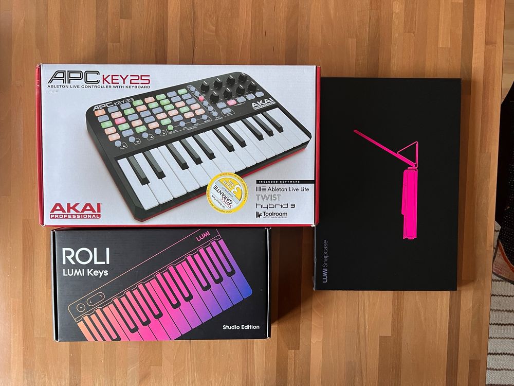 ROLI LUMI KEYS + Lumi Snapcase + AKAI PROFESIONAL APC key 25 (Neu und ...