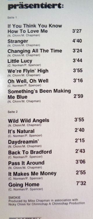 Bravo präsentiert Smokie - Wild Wild Angels / LP 1976 | Kaufen auf Ricardo