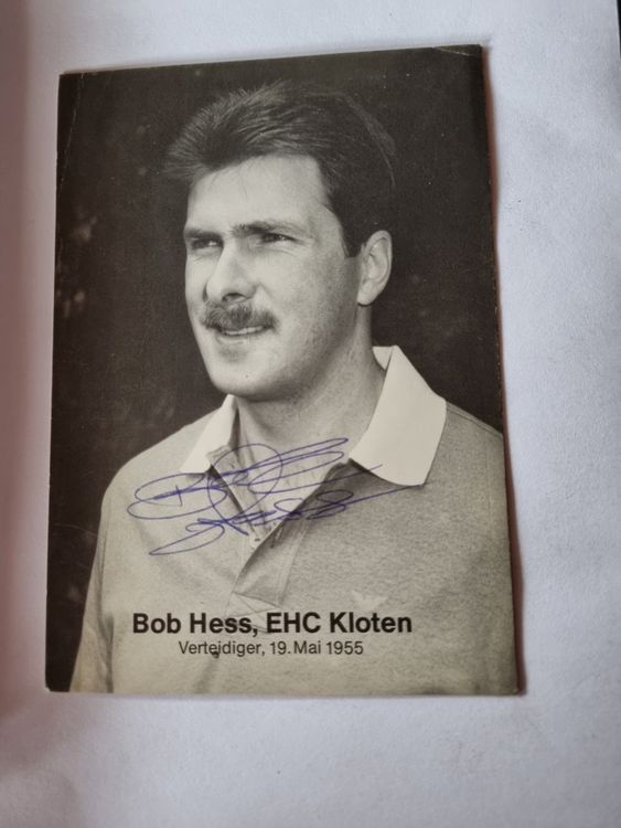 Autogramm Karte Bob Hess EHC Kloten (Gebraucht) in Konolfingen für CHF ...