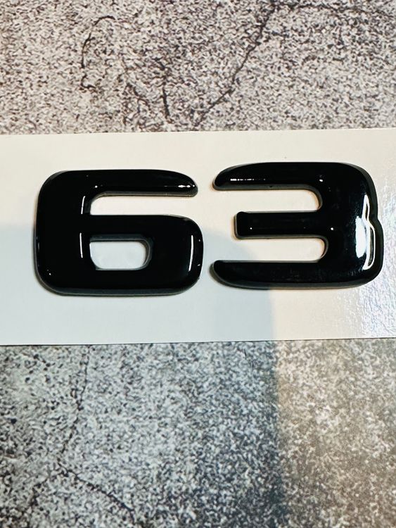 Mercedes AMG E63 Emblem Schriftzug Logo aus ABS NEU schwarz (Neu und ...